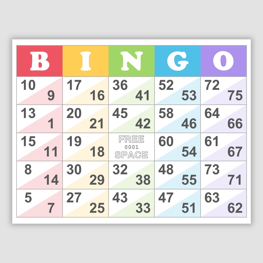 1000 Double Rainbow Bingo Cards Pdf Download, 1, 2, and 4 per Page ...