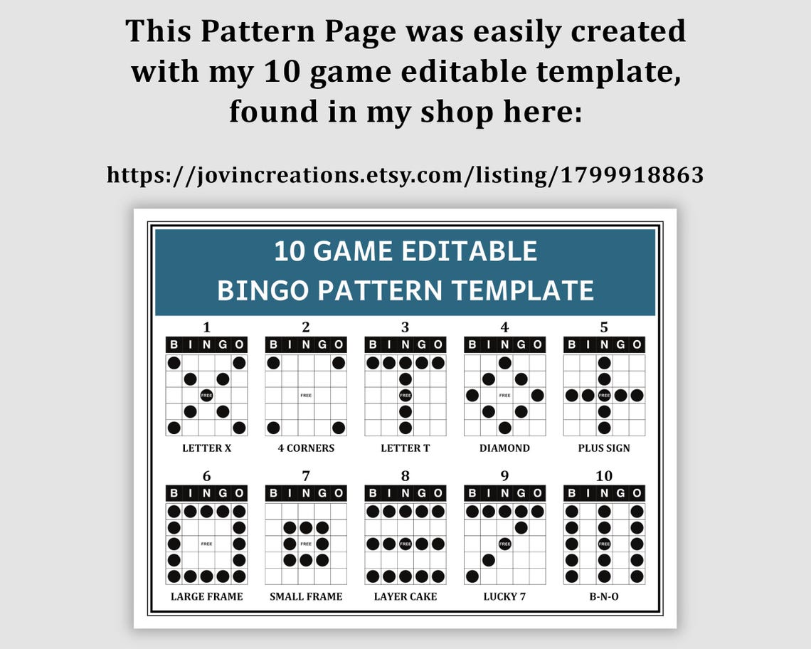 10 Autumn Bingo Patterns Program Flyer Fall Bingo Patterns Printable ...