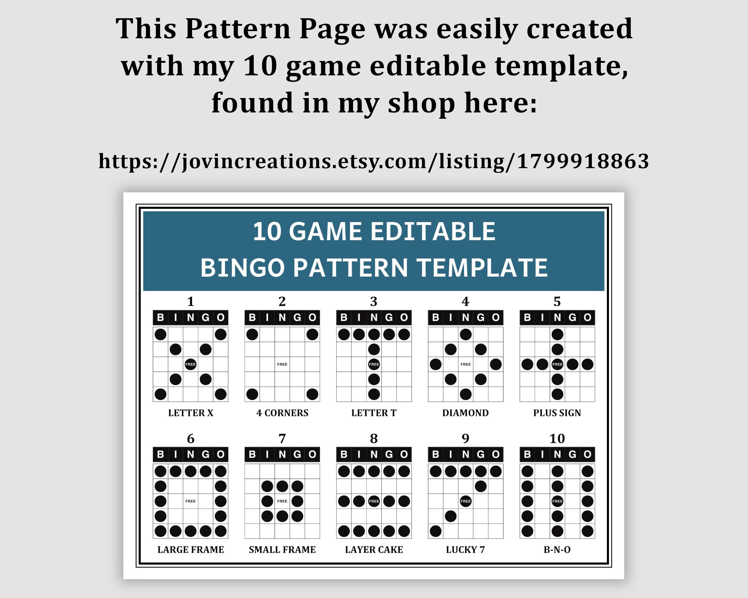 10 Autumn Bingo Patterns Program Flyer Fall Bingo Patterns Printable ...