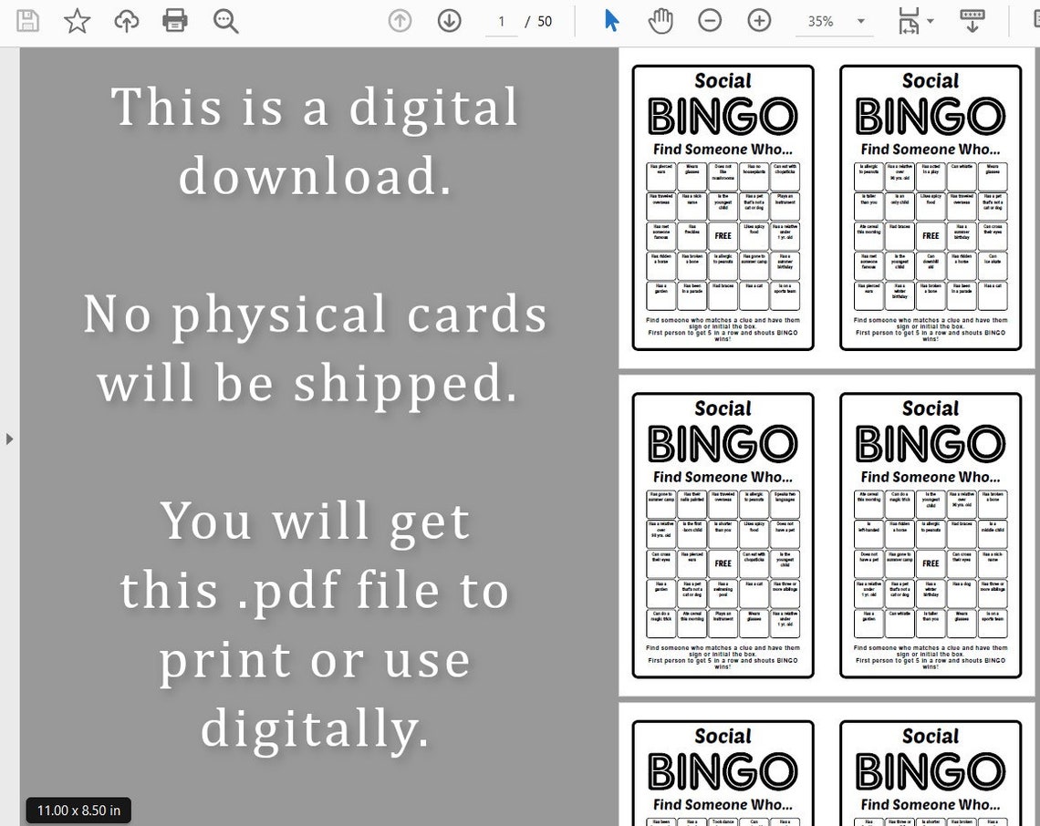 100 Bingo Cards Pdf Download, 1 and 2 per Page, Instant Printable Fun ...