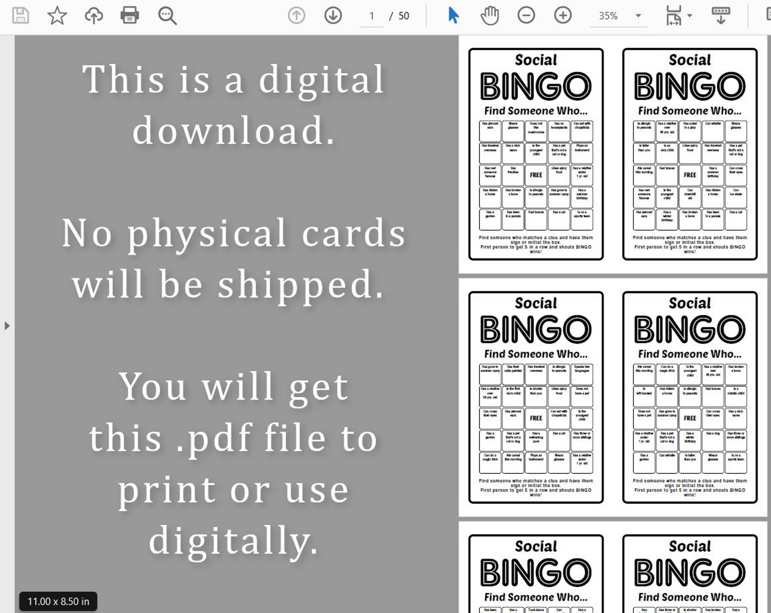 100 Bingo Cards Pdf Download, 1 and 2 per Page, Instant Printable Fun ...