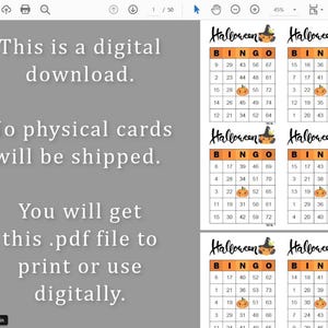 200 Halloween Bingo Cards PDF, 1, 2, and 4 per Page, Halloween Bingo ...