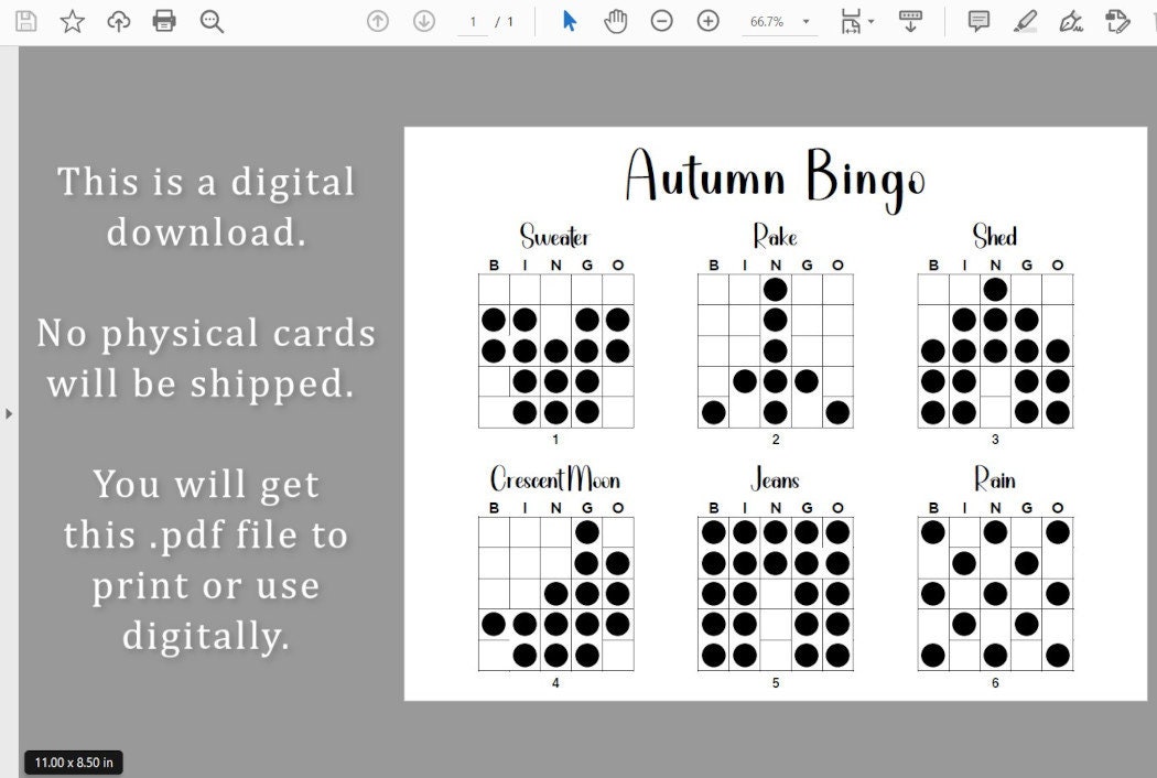 6 Autumn Bingo Patterns Program Flyer, Fall Bingo Patterns, Instant ...