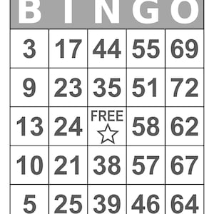 10 Bingo Cards Pdf Download, 1 per Page, Jumbo Print Easy Read for Low ...