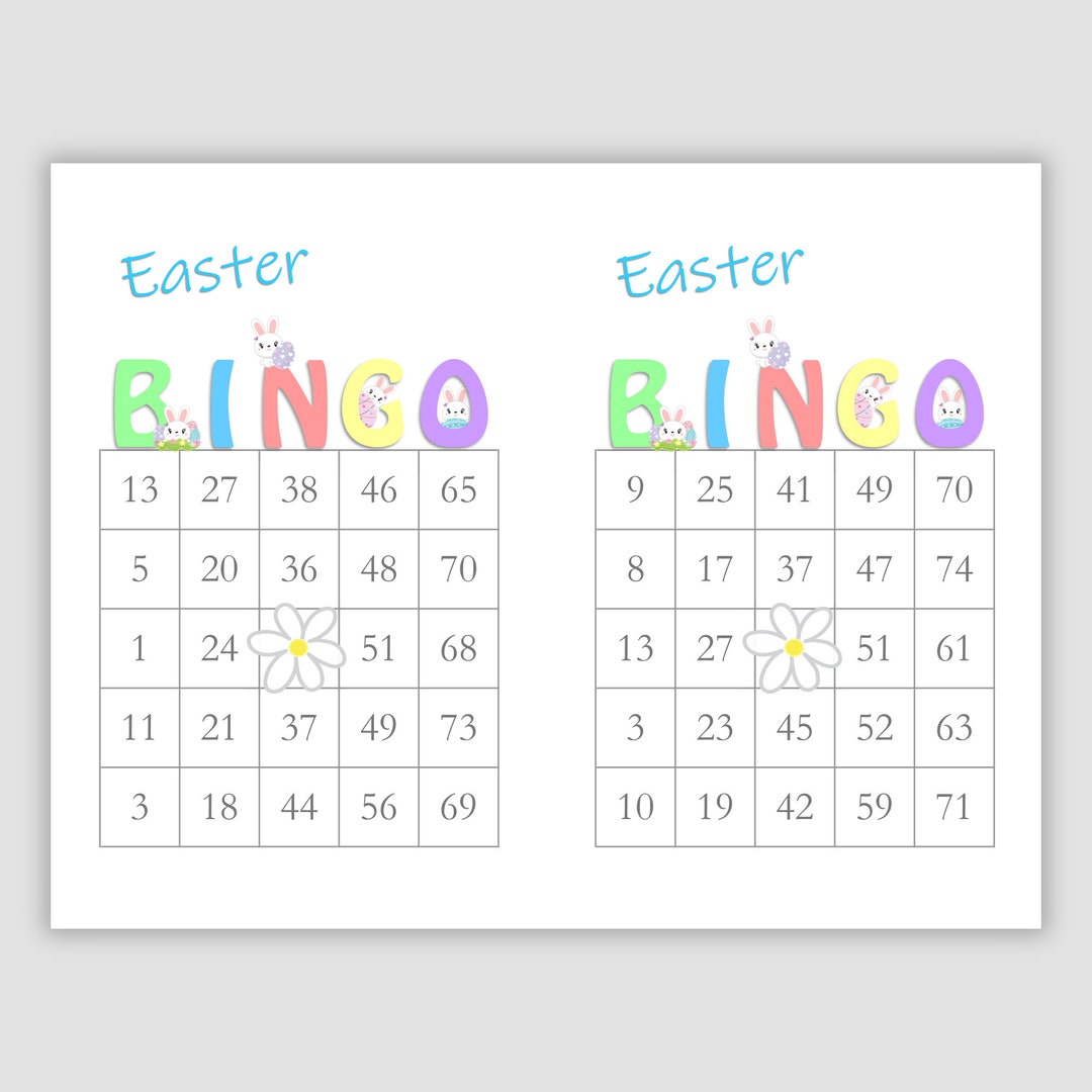 Easter Bingo Cards, 200 Cards, 2 per Page, 75 Call, Instant Pdf ...