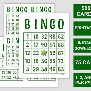 500 Bingo Cards Pdf Download 1 2 and 4 per Page Instant - Etsy