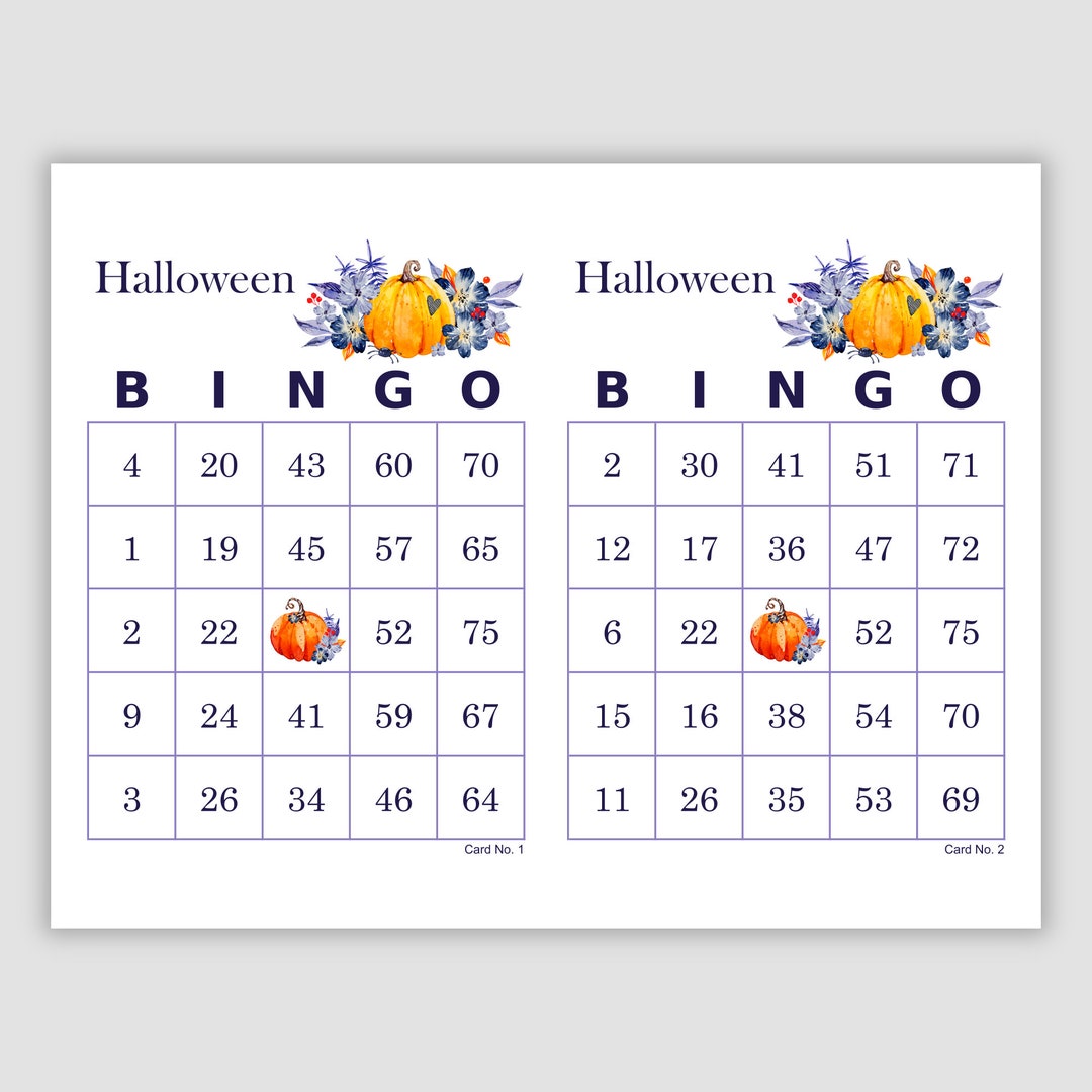 1000 Halloween Bingo Cards Pdf Download, 2 per Page, Instant Printable ...