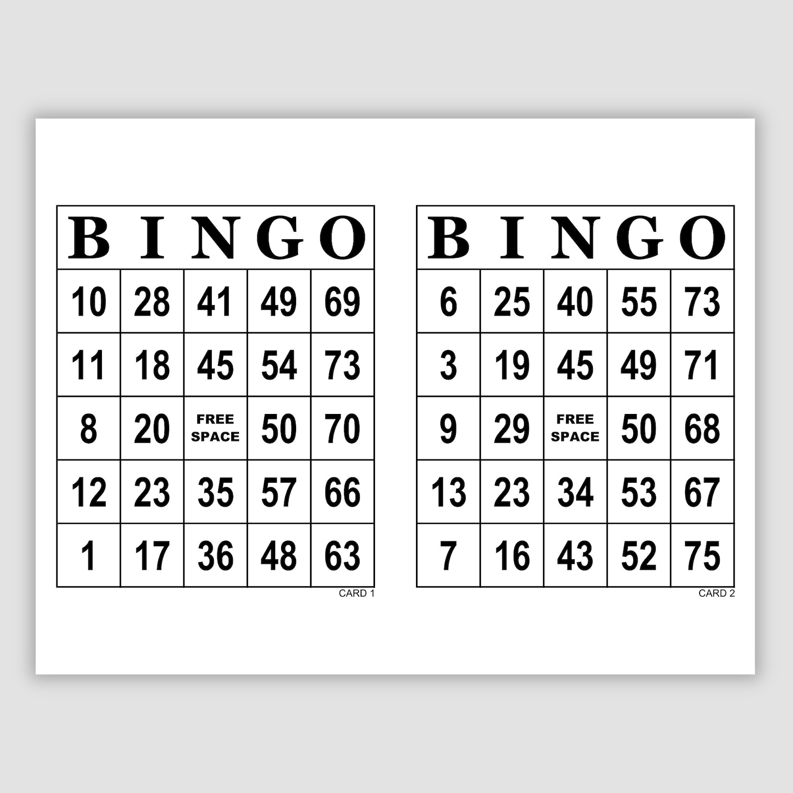 2000 Jumbo Printable Bingo Cards Pdf Download, 1, 2, 4, and 6 per Page ...