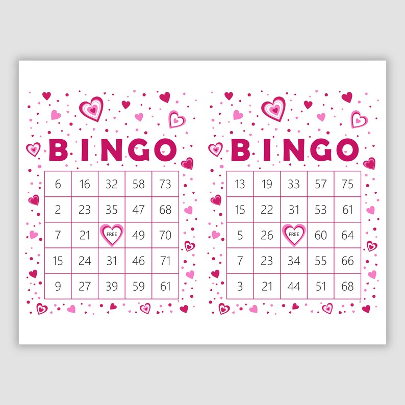 100 Bingo Cards Pdf Download, 1 per Page, Instant Printable Fun ...