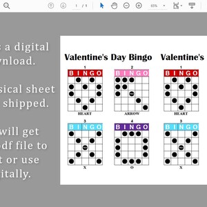 Valentine's Day Bingo Pattern Program Flyer, Instant Printable Pdf ...