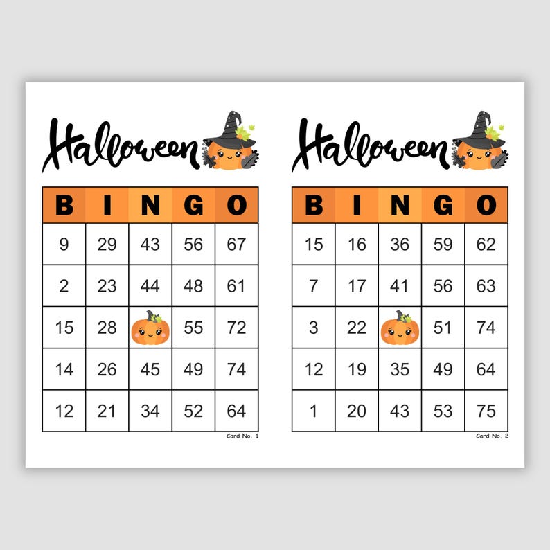 500 Halloween Bingo Cards PDF, 1, 2, and 4 per Page, Halloween Bingo ...