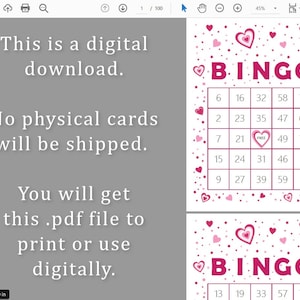 100 Bingo Cards Pdf Download, 1 per Page, Instant Printable Fun ...