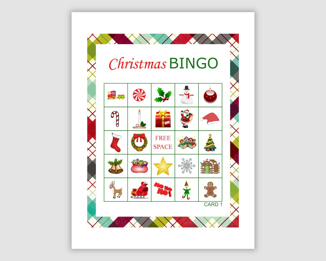 50 Christmas Bingo Cards Pdf Download, 1 per Page, Instant Printable ...