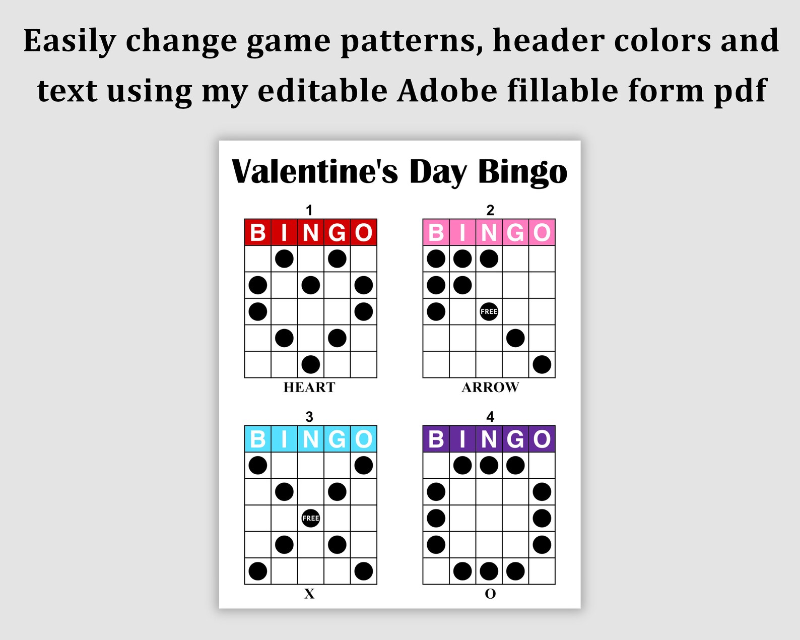 Editable Bingo Pattern Program Flyer, Easily Create Your Own 4 Game ...