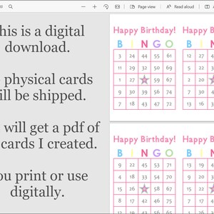 200 Birthday Bingo Cards Pdf Download 2 per Page 75 Call - Etsy