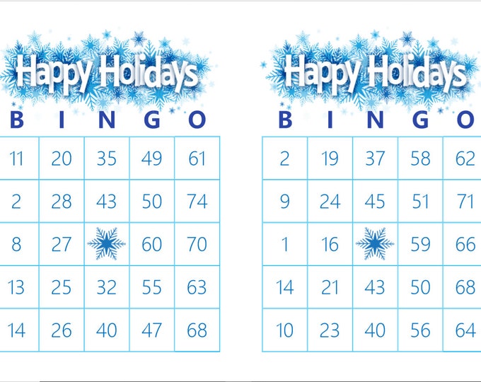 Happy Holidays 5x5 Bingo 30 Cards Printable Pdfs + Jpegs Contain ...