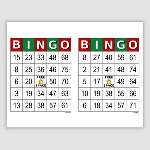500 Red and Green Bingo Cards, 1, 2, and 4 per Page, Pdf Download ...
