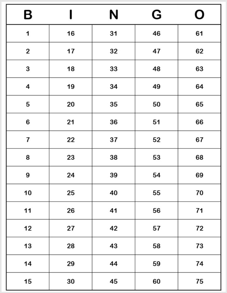 1000 Bingo Cards Pdf Download 2 per Page Instant Printable - Etsy