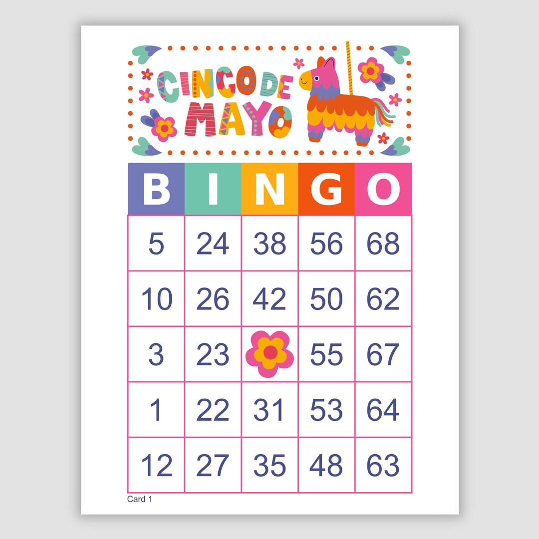 1000 Cinco De Mayo Bingo Cards Pdf Download, 1 and 2 per Page, 75 Call ...