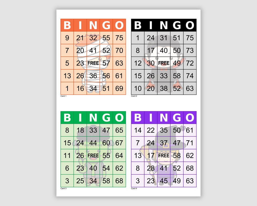 100 Bingo Cards Pdf Download, 1, 2, and 4 per Page, Instant Printable ...