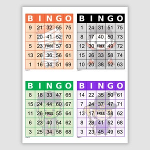 100 Bingo Cards Pdf Download, 1, 2, and 4 per Page, Instant Printable ...