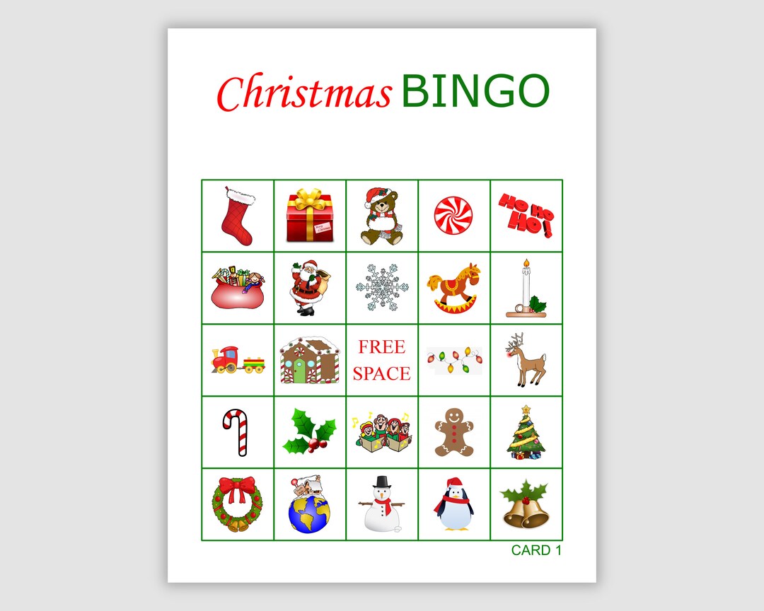 100 Christmas Bingo Cards Pdf Download, 1 per Page, Instant Printable ...