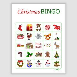 100 Christmas Bingo Cards Pdf Download, 1 per Page, Instant Printable ...