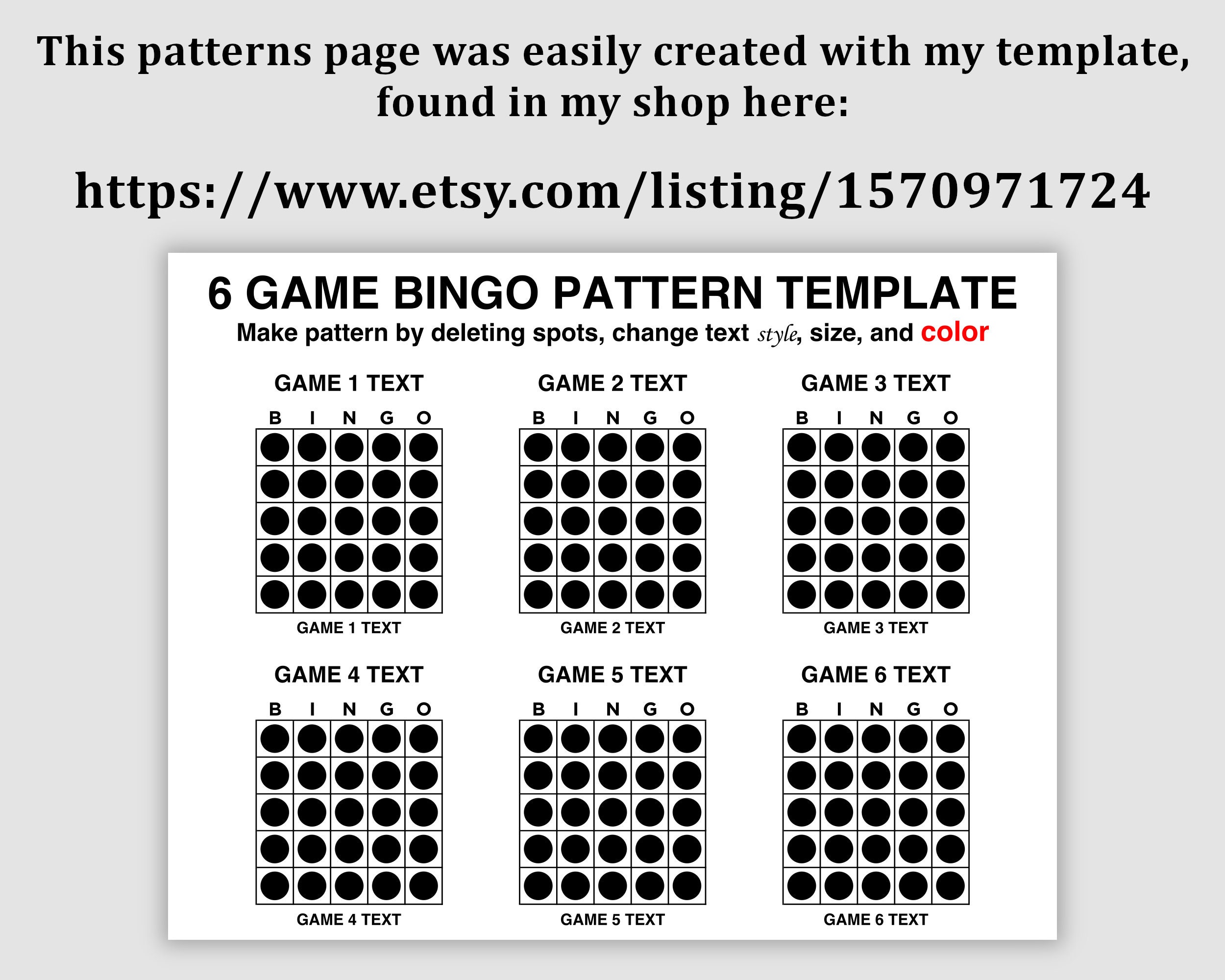 6 Autumn Bingo Patterns Program Flyer, Fall Bingo Patterns, Instant ...