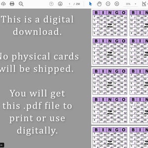 1000 Double Bingo Cards Pdf Download, 1, 2, and 4 per Page, Instant ...