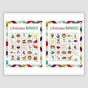 100 Christmas Bingo Cards Pdf Download, 1 and 2 per Page, Printable ...