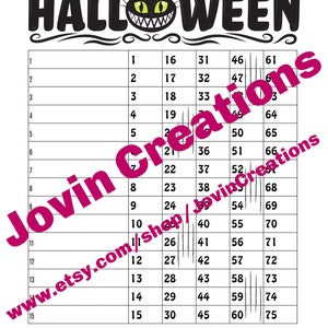 2 Halloween Bingo Boards Plus 1 Blank, 15 Line 75 Call, Instant ...