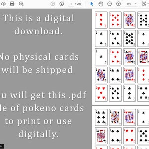 200 Poker Bingo Cards Set 2, Pdf Download, Instant Printable Fun Party ...