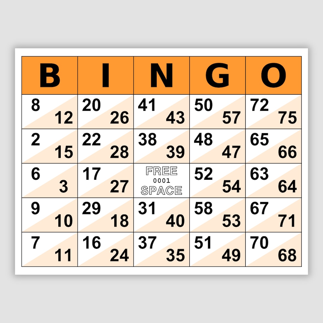 1000 Double Bingo Cards Pdf Download, 1, 2, and 4 per Page, Instant ...