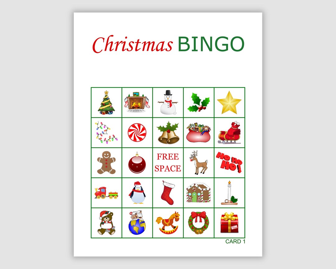 100 Christmas Bingo Cards Pdf Download, 1 and 2 per Page, Printable ...