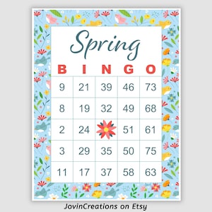 500 Spring Bingo Cards, Instant Pdf Download, Prints 1, 2, and 4 per ...