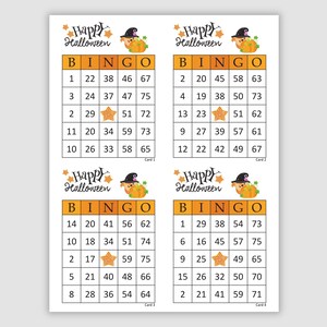500 Halloween Bingo Cards PDF, 1, 2, and 4 per Page, Halloween Bingo ...