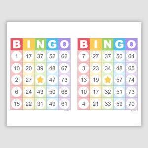 1000 Rainbow Bingo Cards Pdf Download, 1, 2, 4, and 6 per Page, Instant ...