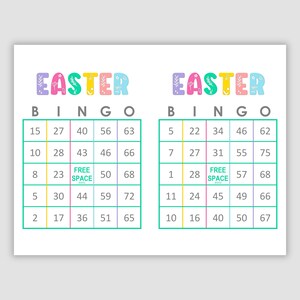 1000 Easter Bingo Cards Large Print Pdf Download, 1, 2, and 4 per Page ...