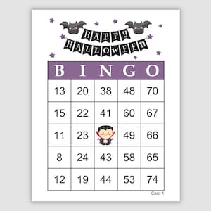 1000 Halloween Bingo Cards Pdf Download, 1, 2, and 4 per Page, Instant ...