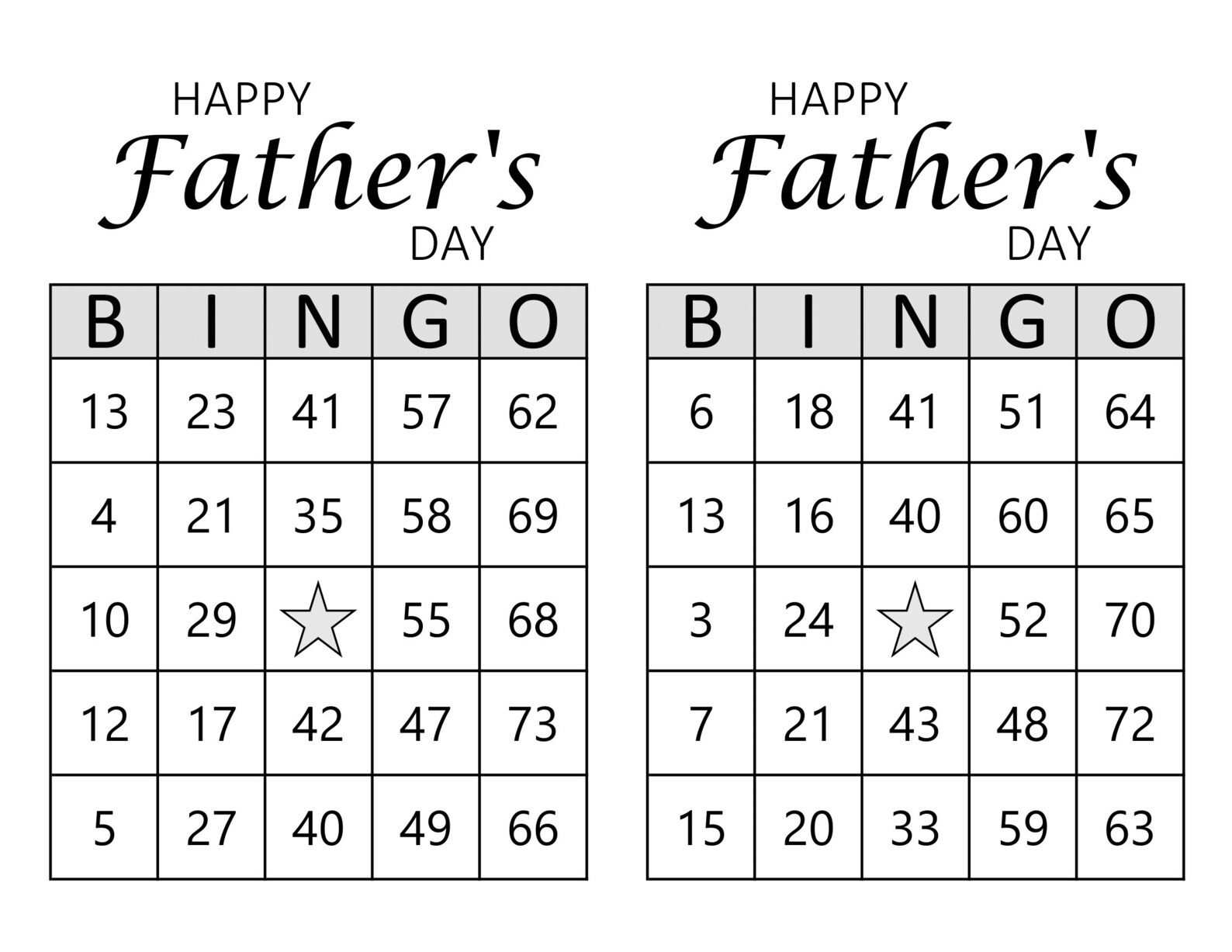 Father's Day Bingo Cards 1000 Cards 2 per Page Instant | Etsy