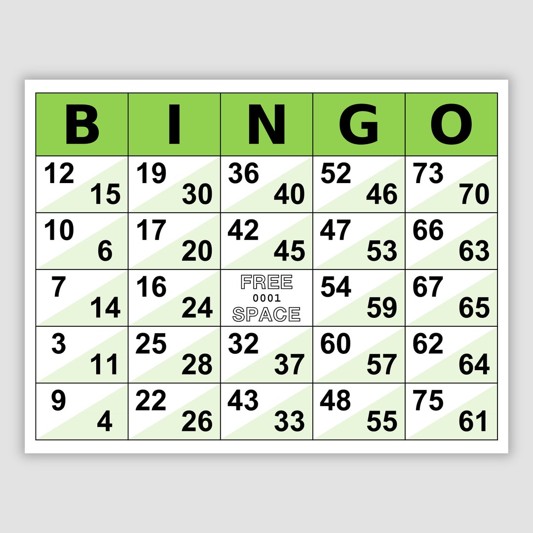 1000 Double Bingo Cards Pdf Download, 1, 2, and 4 per Page, Instant ...