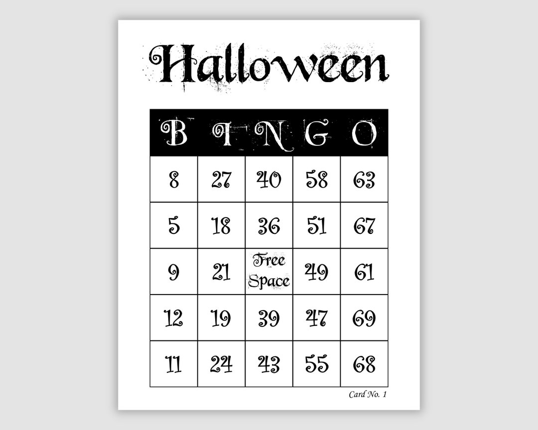 1000 Halloween Bingo Cards Pdf Download, 1, 2, and 4 per Page, Instant ...