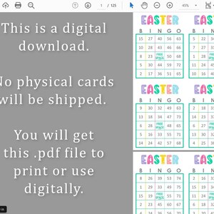 500 Easter Bingo Cards Large Print Pdf Download, 1, 2, and 4 per Page ...