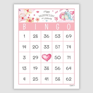 100 Valentine's Day Bingo Cards Pdf Download, 1 and 2 per Page, Instant ...
