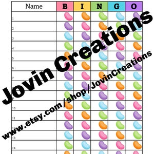 2 Rainbow Bingo Boards Plus 1 Blank, 15 Line, 75 Call, Jelly Beans ...