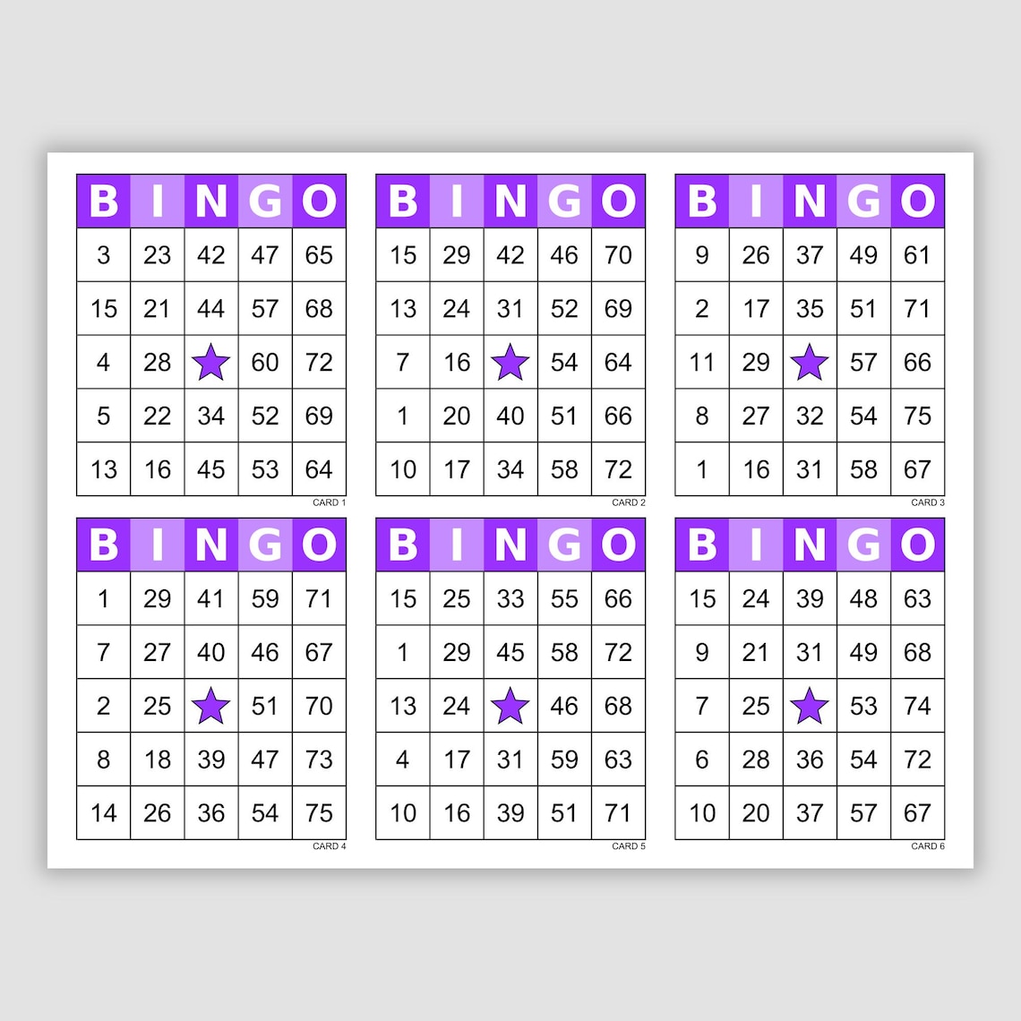 600 Bingo Cards Pdf Download, 1, 2, 4, and 6 per Page, Instant ...