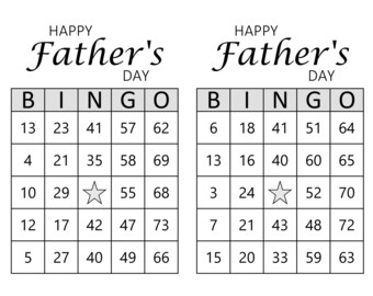 Father's Day Bingo Cards 1000 Cards 2 per Page Instant | Etsy
