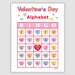 200 Valentines Day Alphabet Bingo Pdf Download, 1 per Page, 24 Call ...