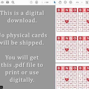 1000 Valentine’s Day Bingo Cards Pdf Download, 1, 2, 4 per Page ...