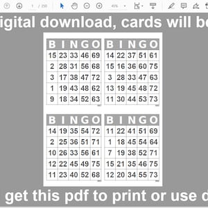1000 Bingo Cards Pdf Download Large Print No Free Space 1 - Etsy